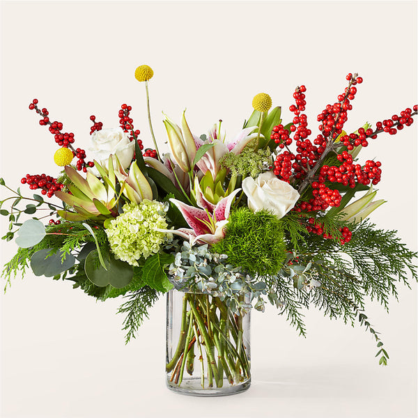 Berry & Bright Bouquet–Yellow Flower Dream